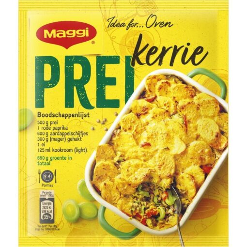 Maggi ovenschotel prei kerrie